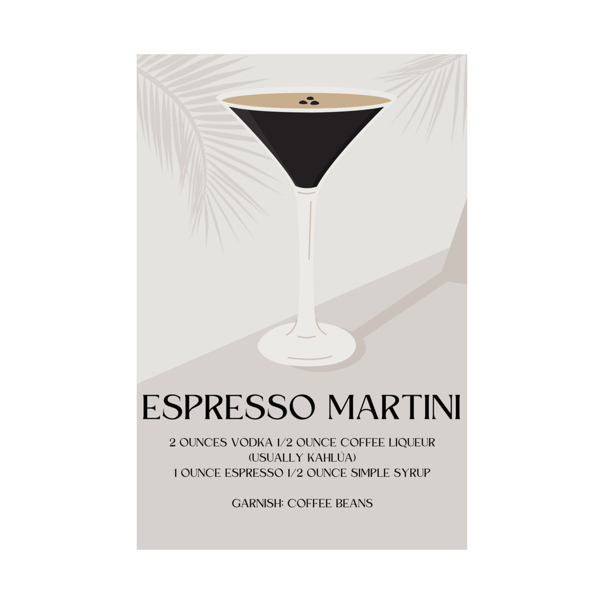 Espresso Martini Cocktail Print - Multiple Sizes Available – Billy & Boo